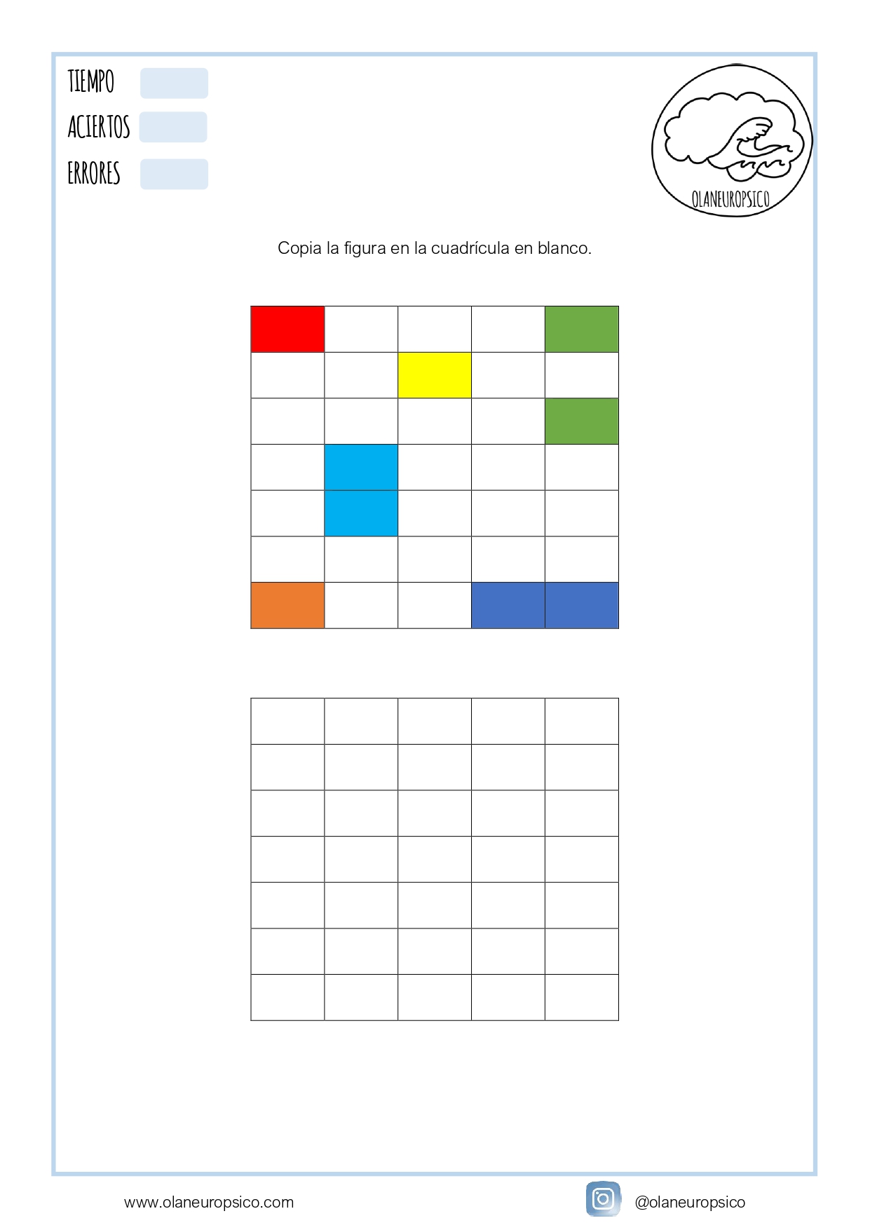 Colorea los cuadrados – OlaNeuropsico
